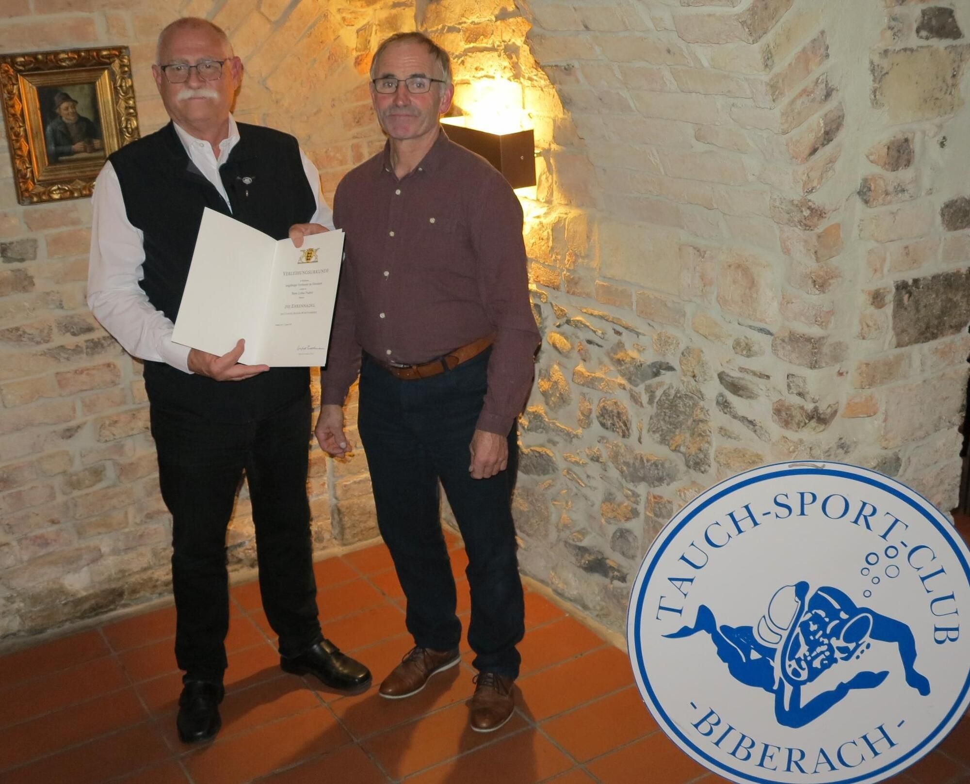 40 Jahre TSC Biberach – Landesehrennadel für Lothar Pudritz