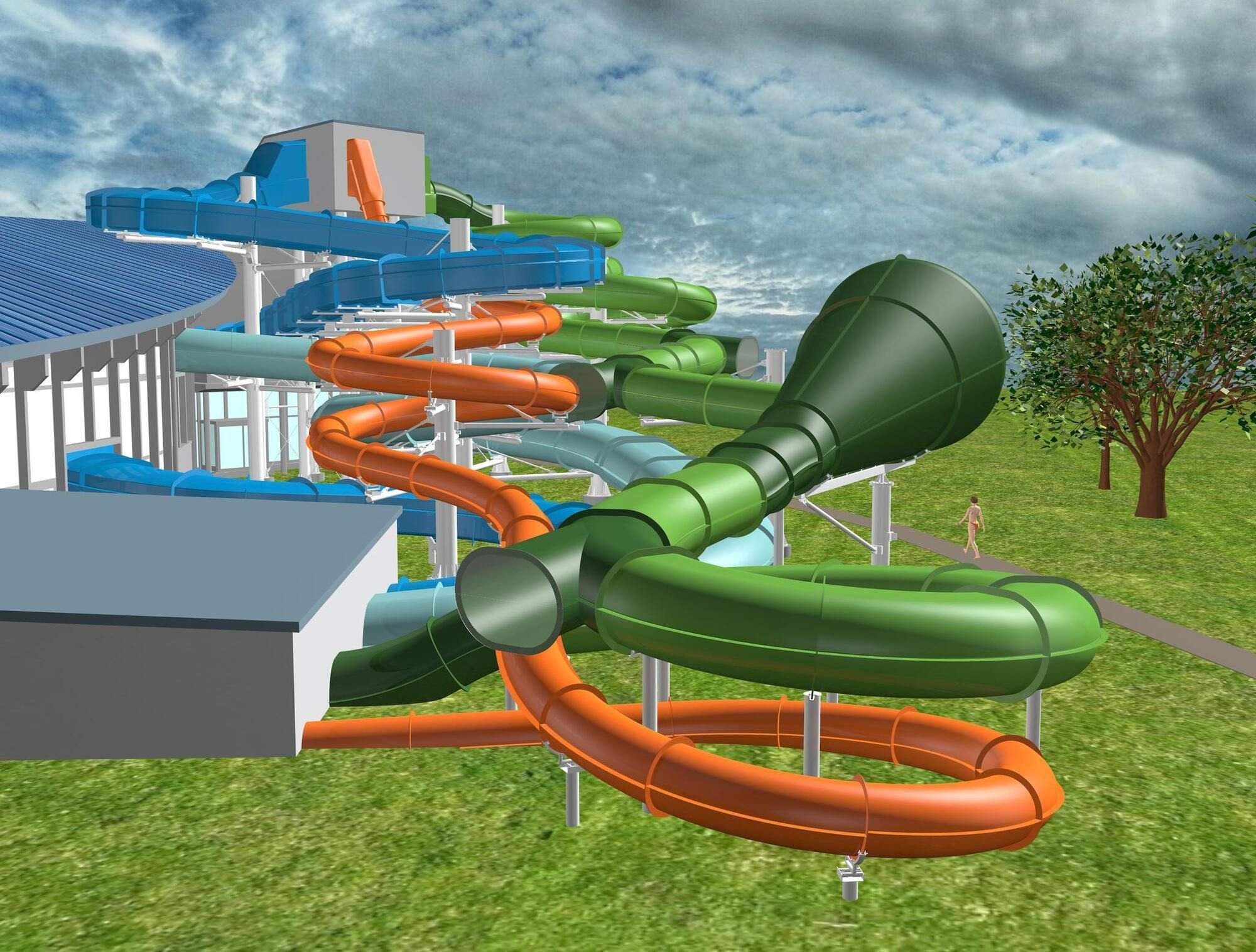 So spektakulär werden die neuen Rutschen im Donaubad