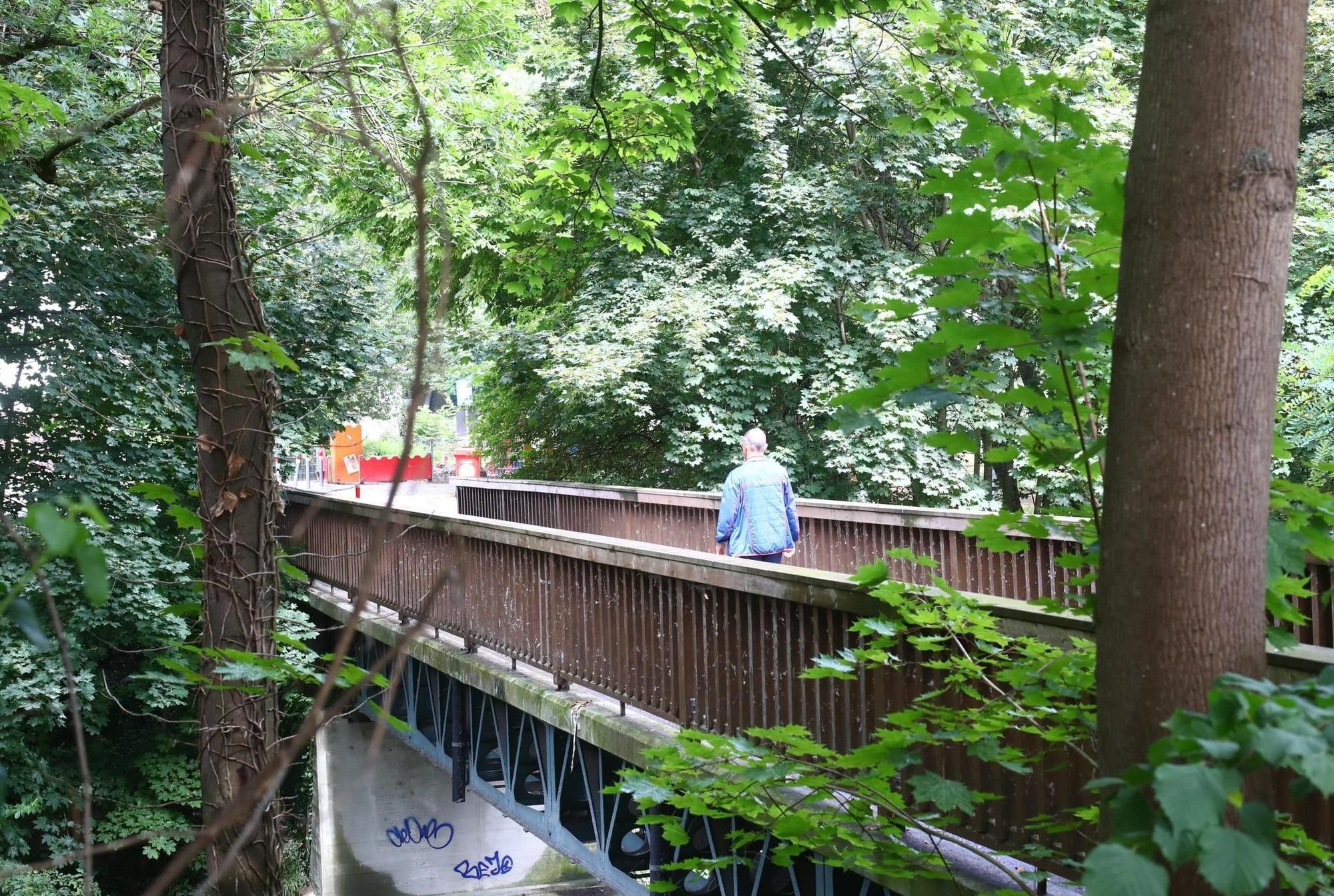 Der Steg über die Kleine Donau zum Schwal wird abgerissen und neu gebaut