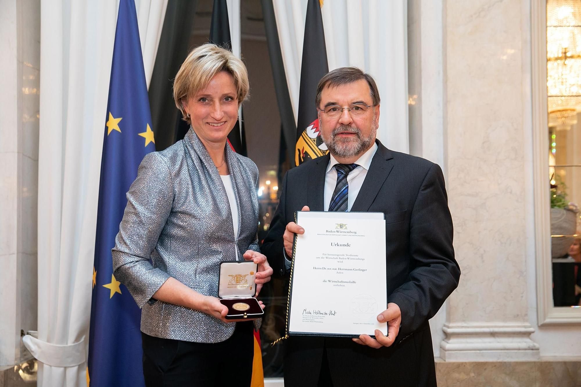 Wirtschaftsmedaille für Herrmann Gerlinger