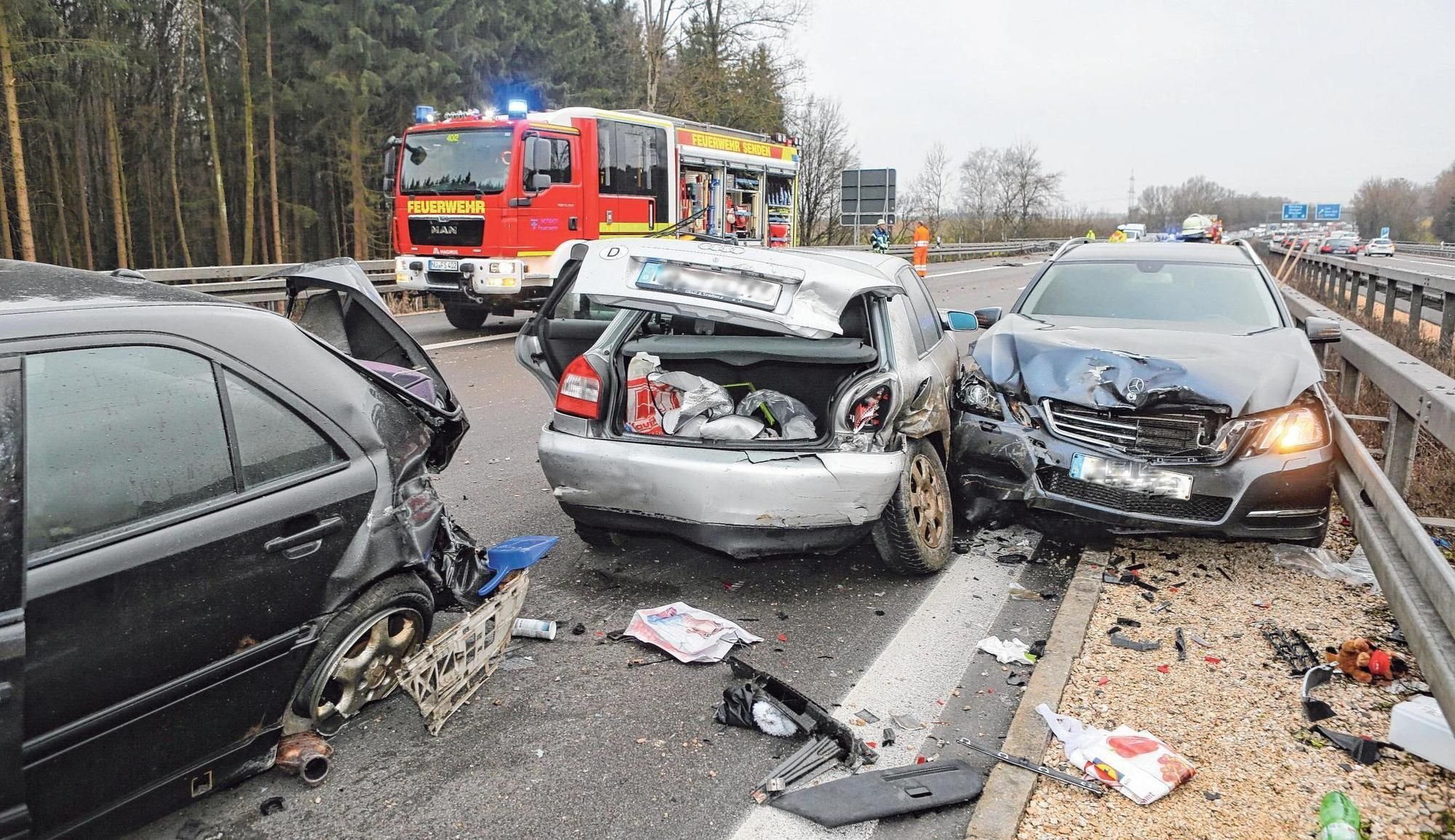 Schwerer Unfall auf der A7