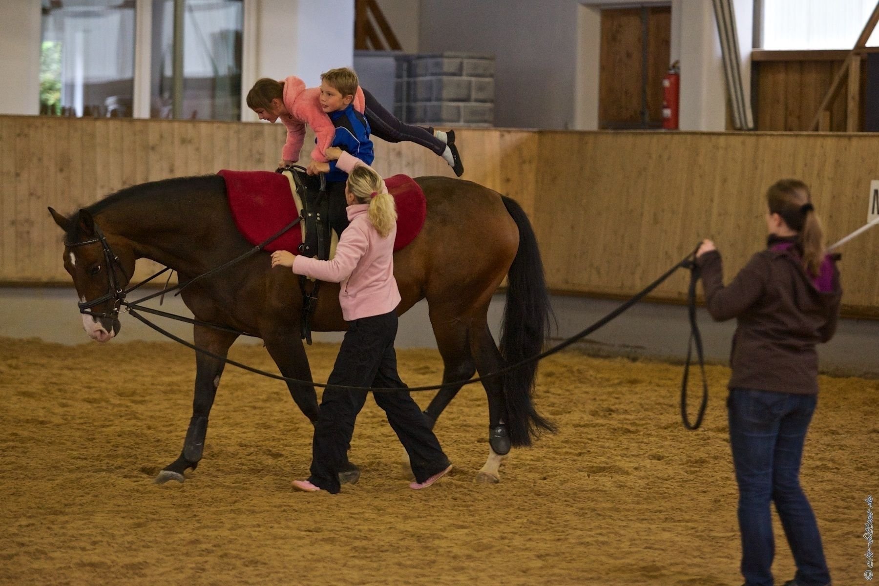 Kinder zeigen, was sie auf dem Pferd gelernt haben