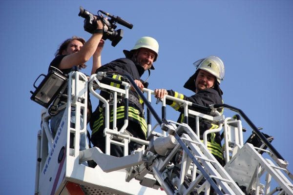 Radio-7-Moderator Andi Scheiter läuft zu Fuß durchs Sendegebiet