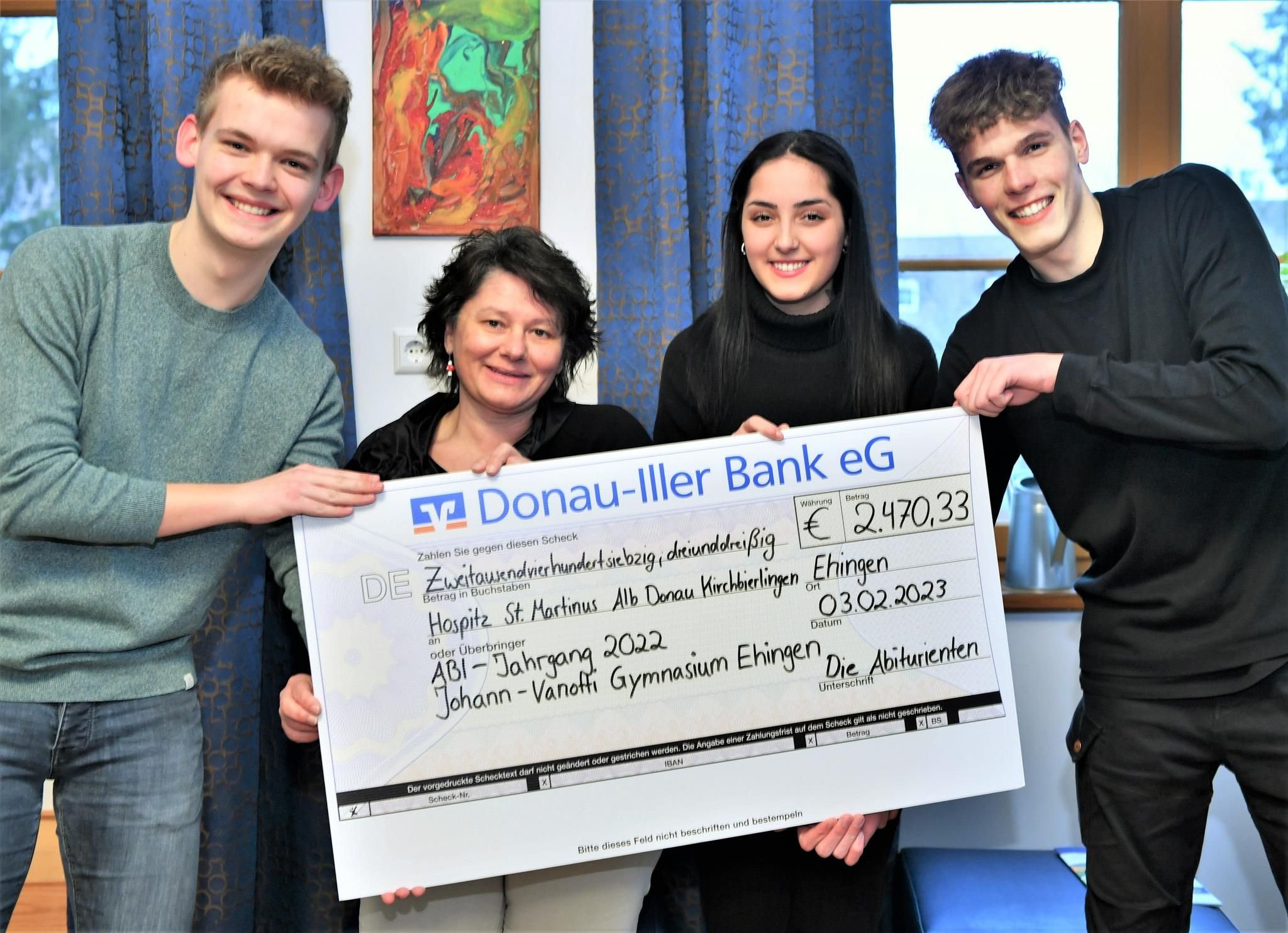 2470,33 Euro gehen an das Hospiz St. Martinus