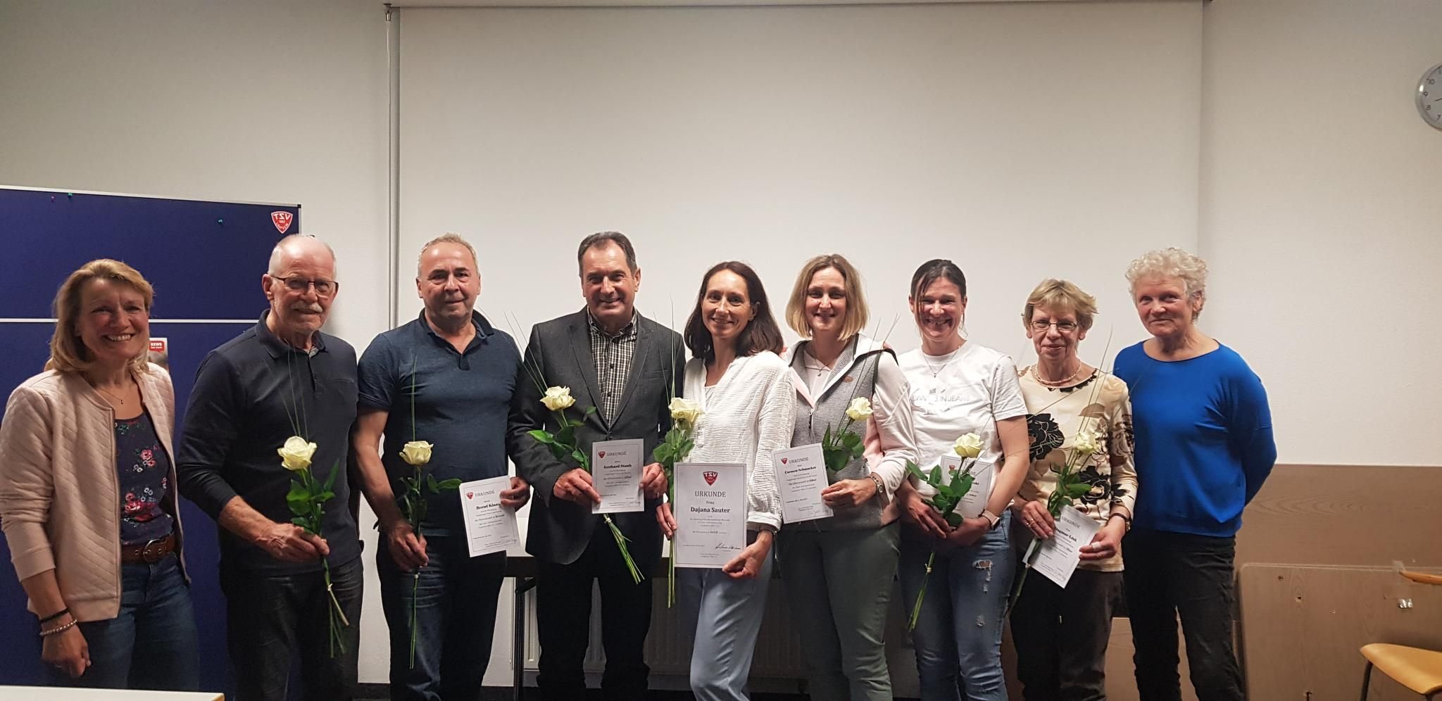 Ehrungen und Verabschiedungen Turnabteilung TSV Laupheim