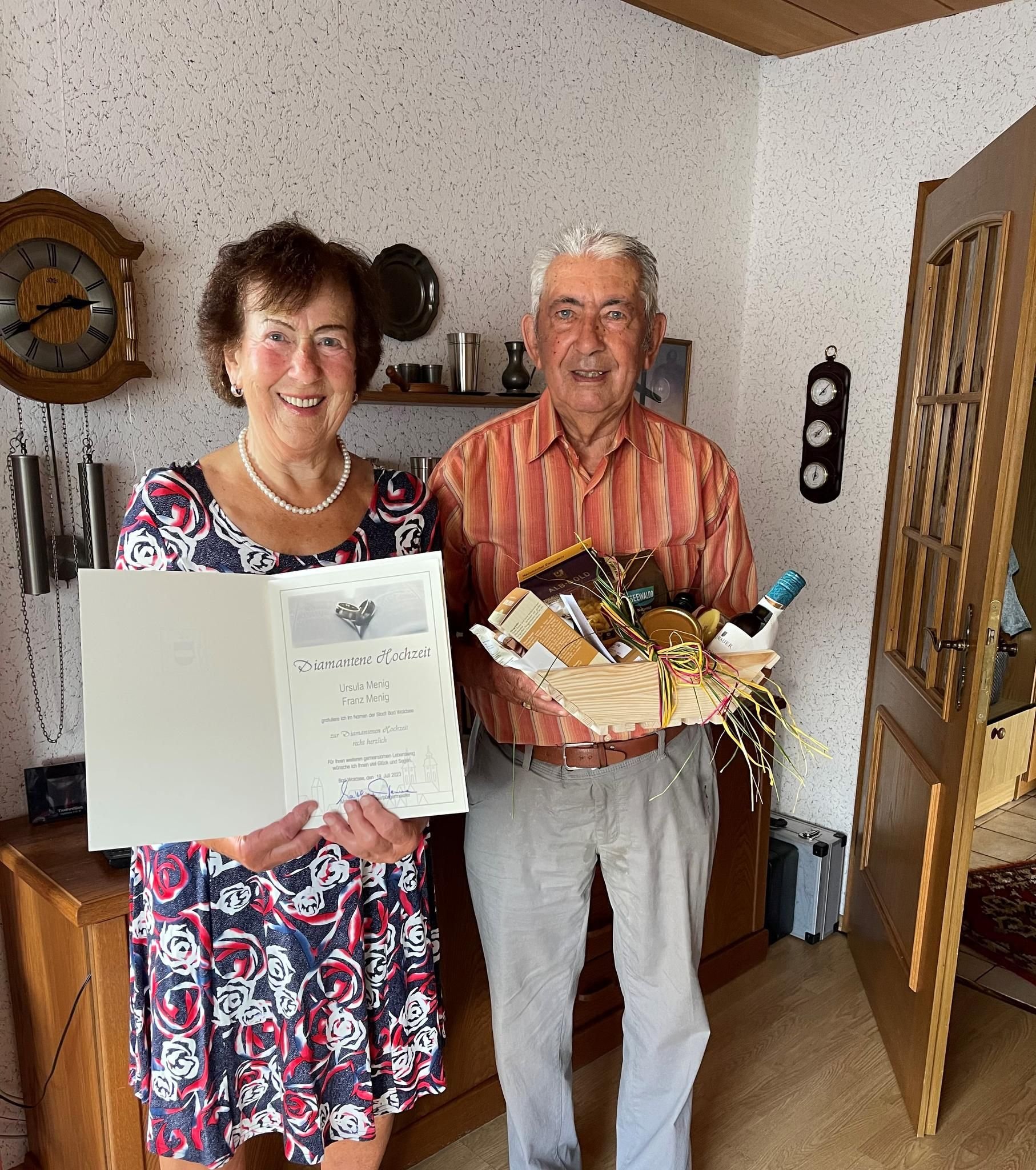 Ursula und Franz Menig feierten Diamantene Hochzeit