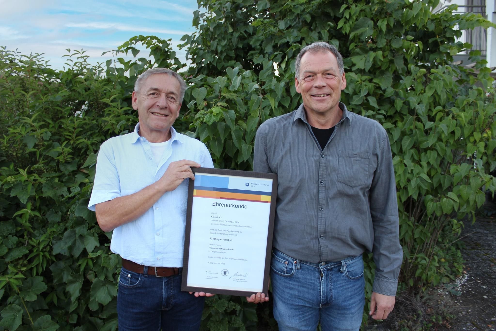 50 Jahre bei Firma Freimann-Schwarz