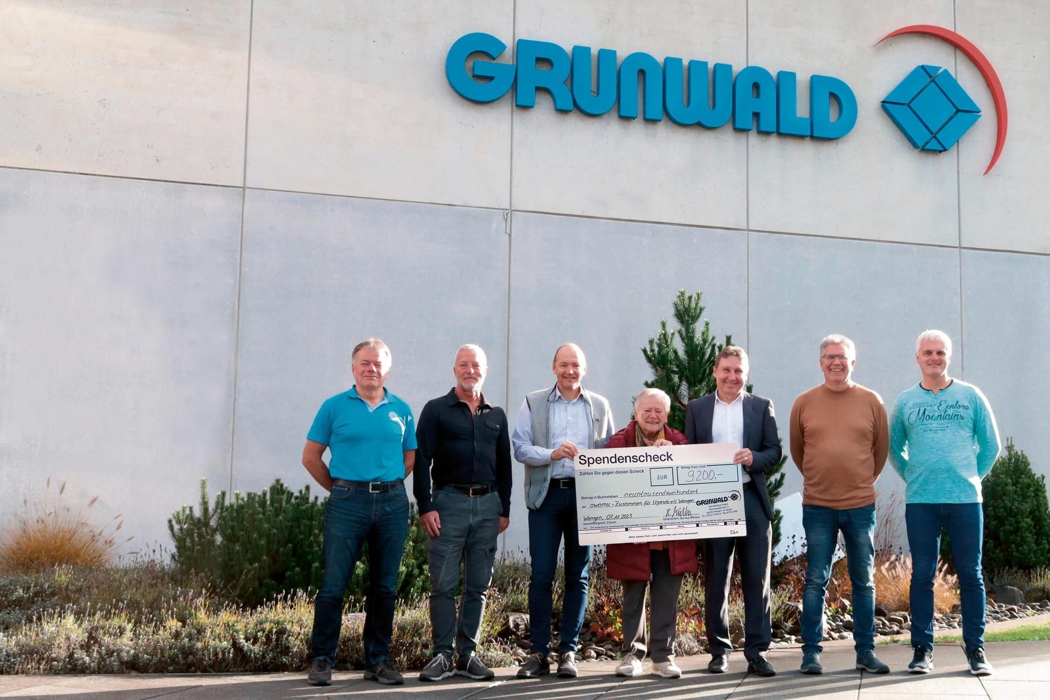 Grunwald spendet 9200 Euro für vier Brunnen in Uganda