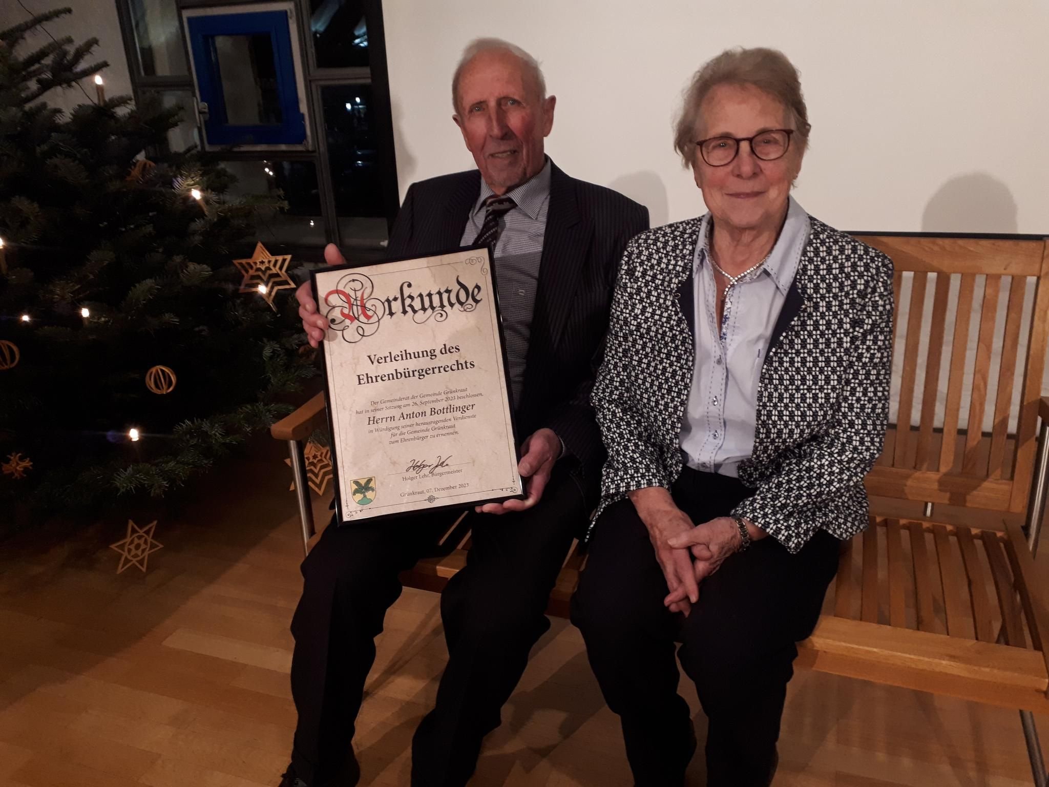 Der 89-jährige Anton Bottlinger wird Ehrenbürger von Grünkraut