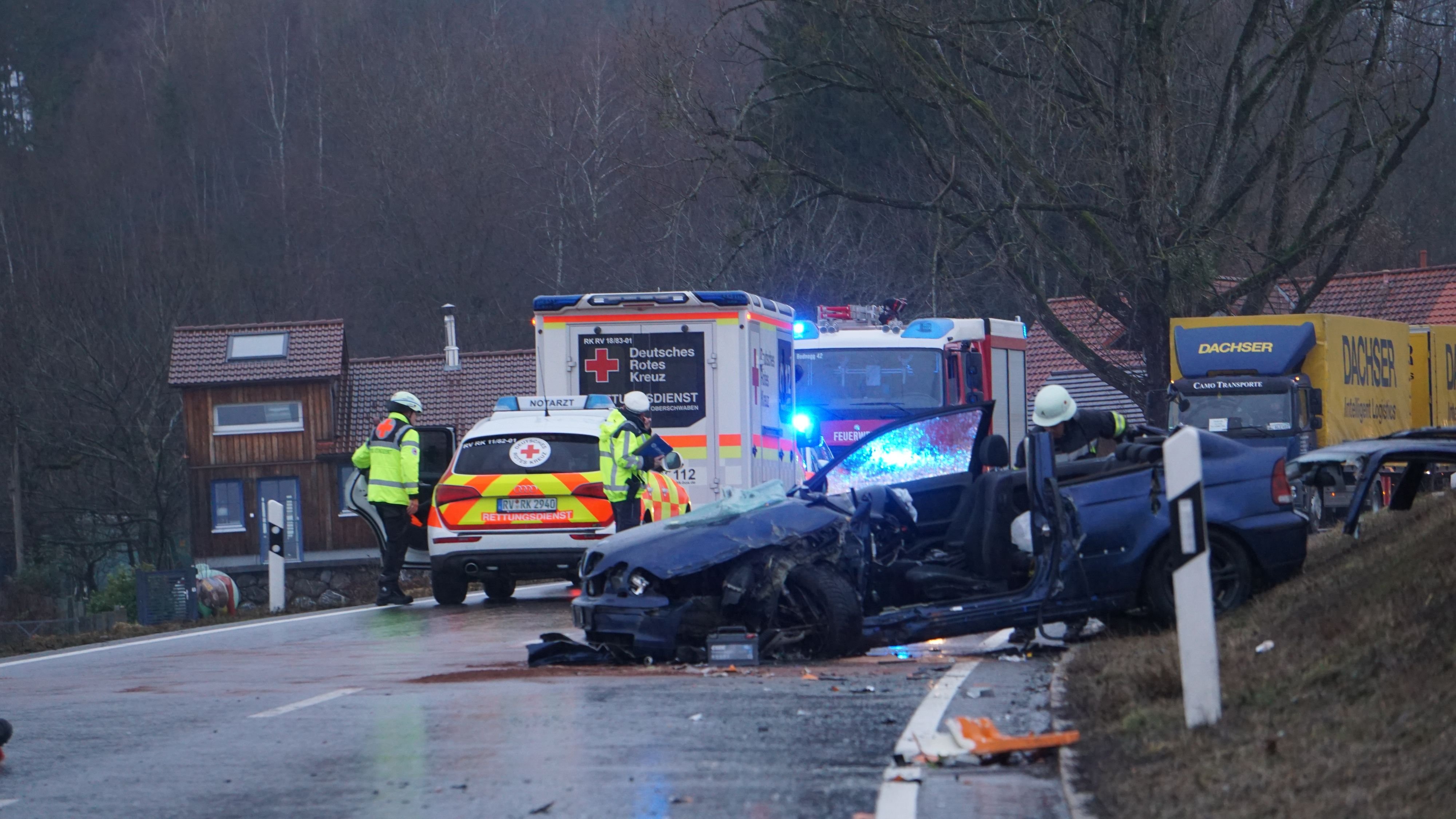 Unfall auf B32 bei Amtzell und Rotheidlen