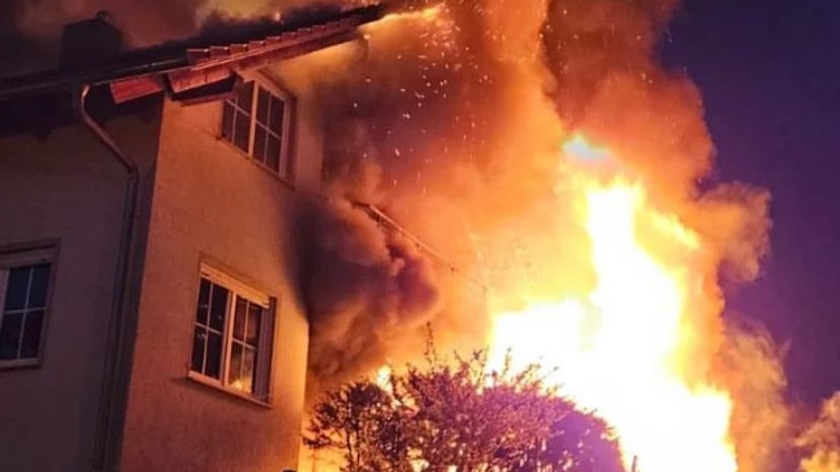 Brand eines Einfamilienhauses in Sauldorf, LK Sigmaringen