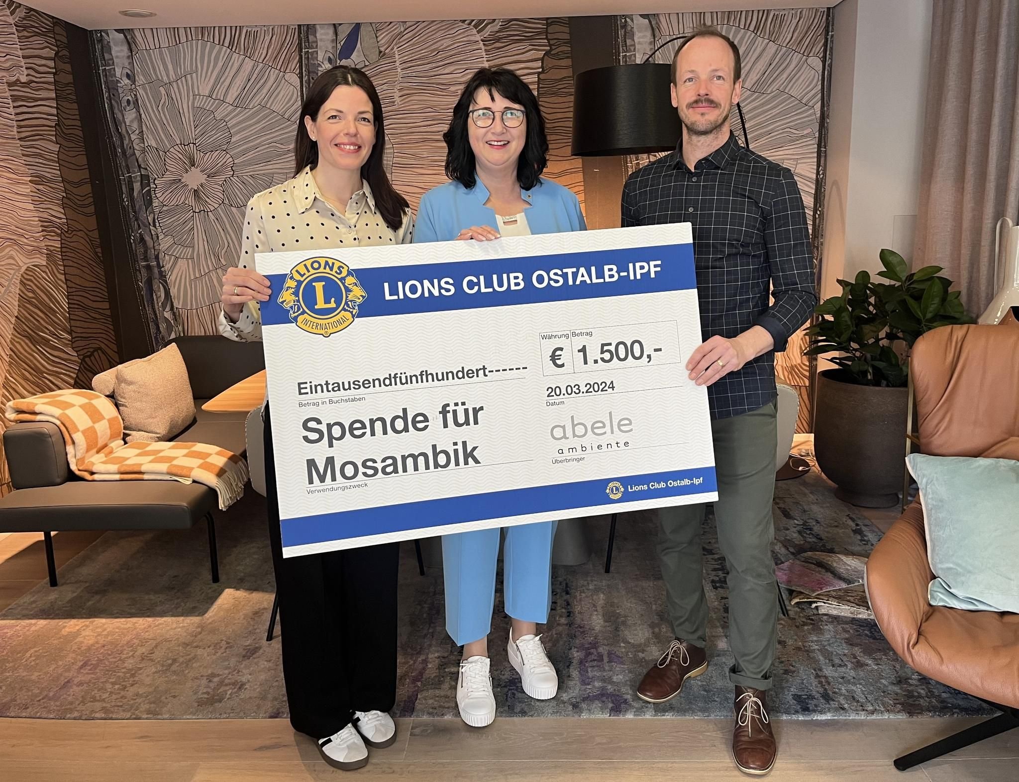 Abele Ambiente spendet 1500 Euro