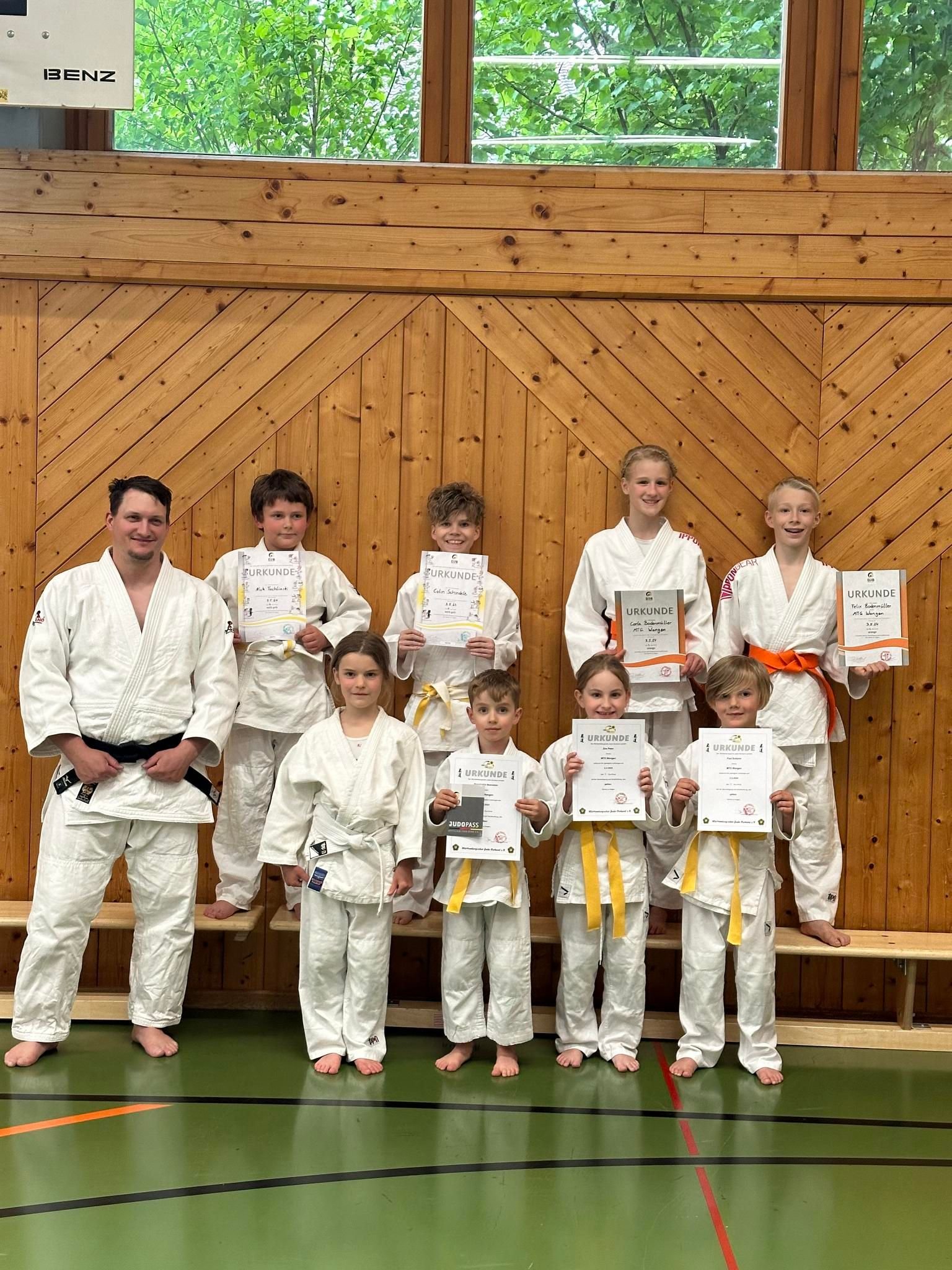 Neue Judo-Gürtelgrade bei der MTG Wangen