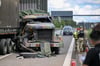 Unfall mit Militär-Konvoi - Vier Leichtverletzte auf der A6