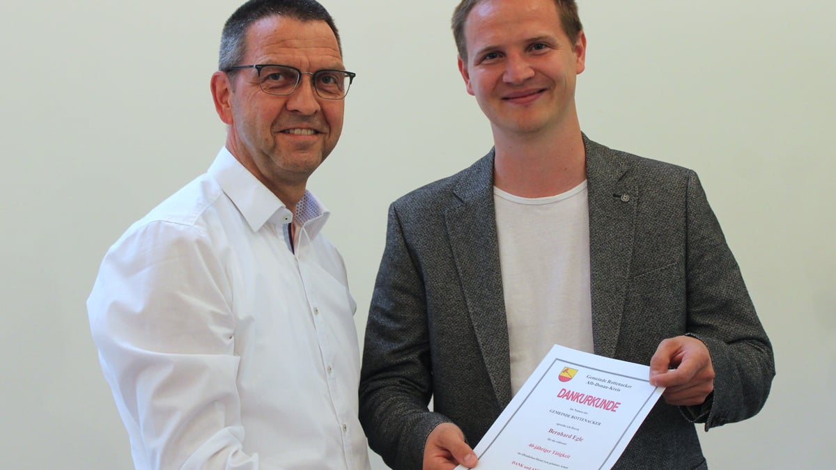Bernhard Egle für 40 Jahre im Öffentlichen Dienst geehrt